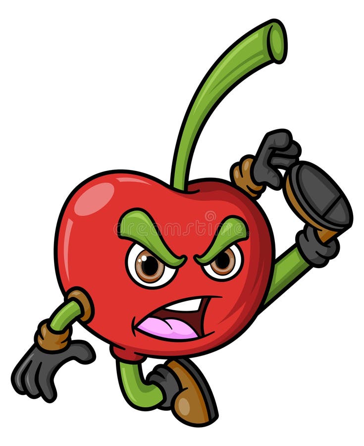 Cherry Fruit Cartoon Character Mascot Design Stock Vector ...