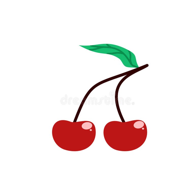 Cherry Fruit Design in Red, Cherry Icon Stock Vector - Illustration of ...