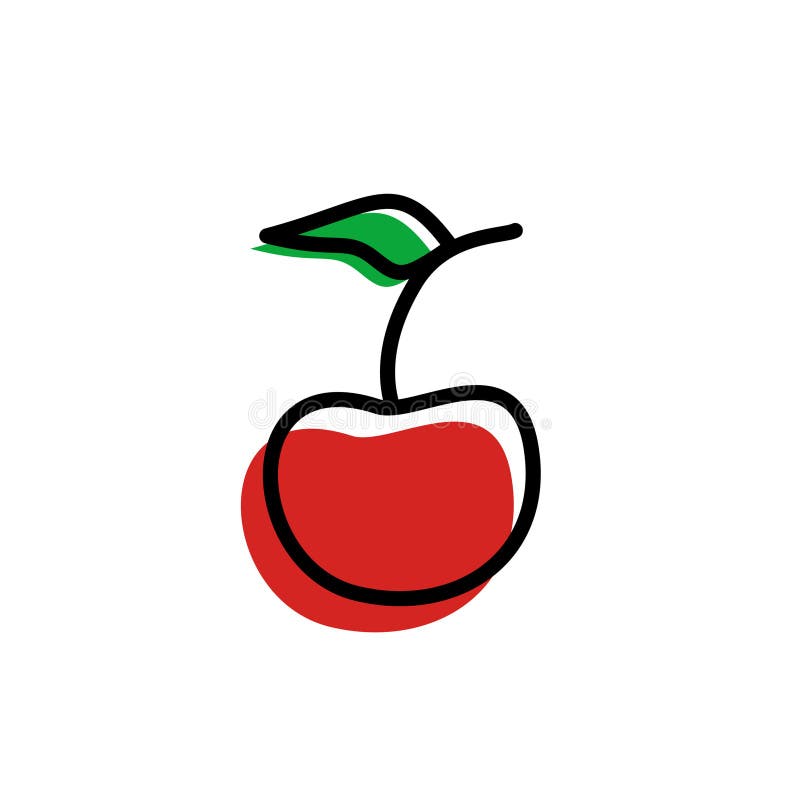 Cherry Fruit Design in Red, Cherry Icon Stock Illustration ...