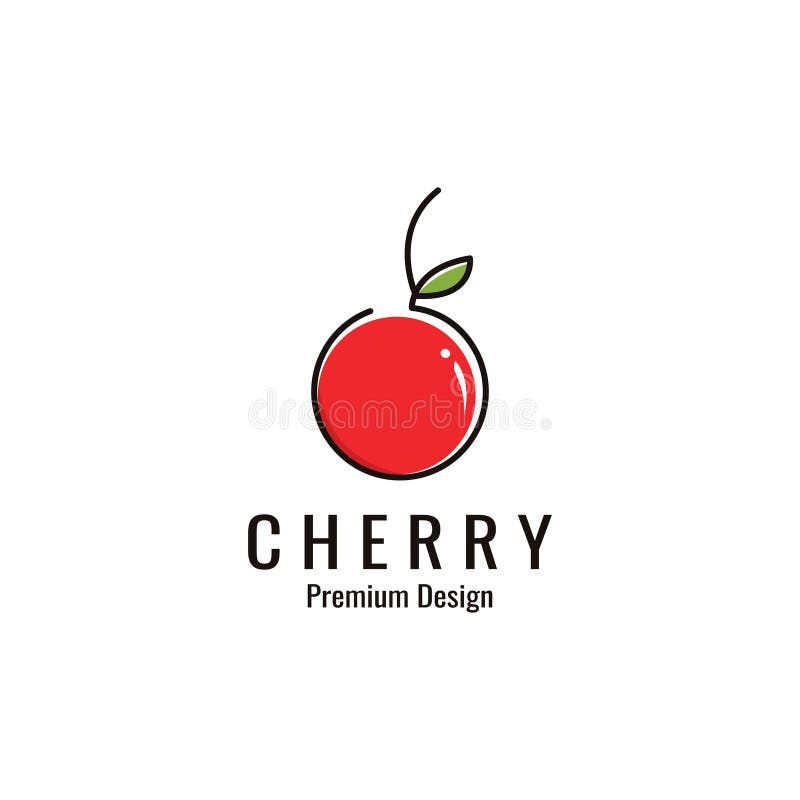 Cherry Fruit Logo Template. Vector Illustration Cherries Symbol Stock ...