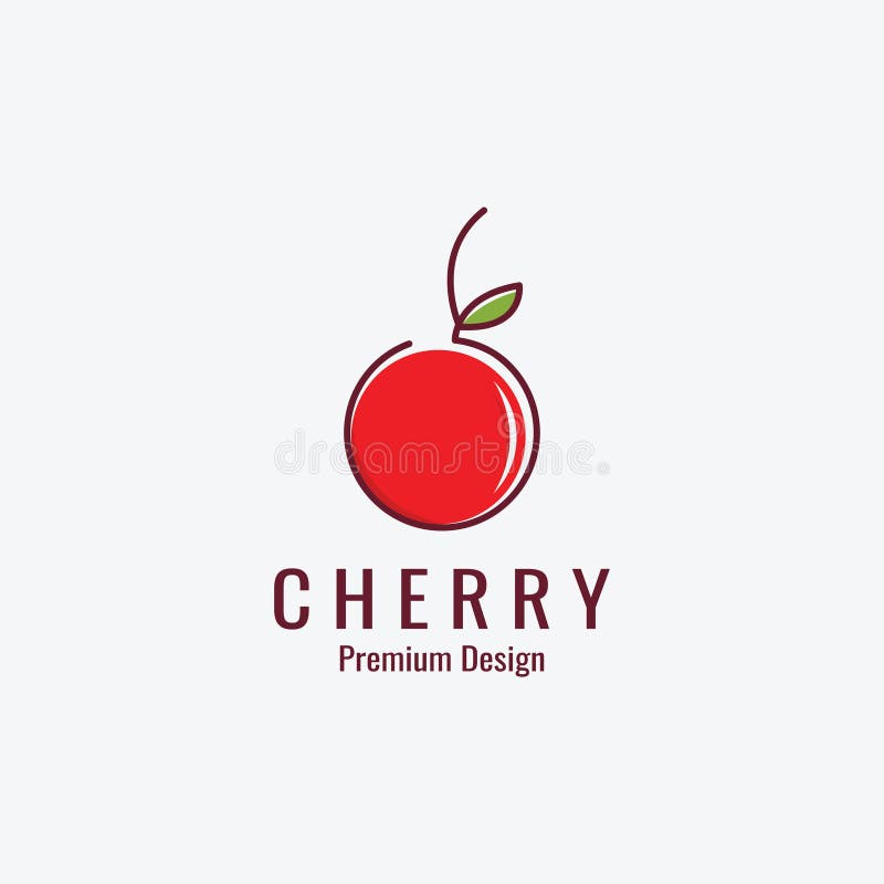 Cherry Fruit Logo Template. Vector Illustration Cherries Symbol Stock ...
