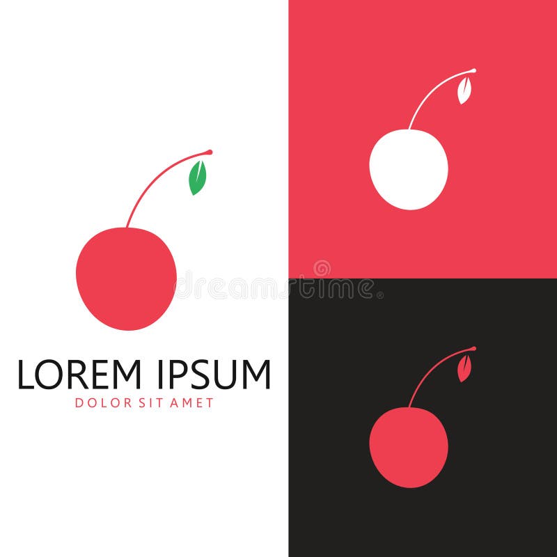 Cherry Fruit Logo Template. Vector Illustration Cherries Symbol Stock ...