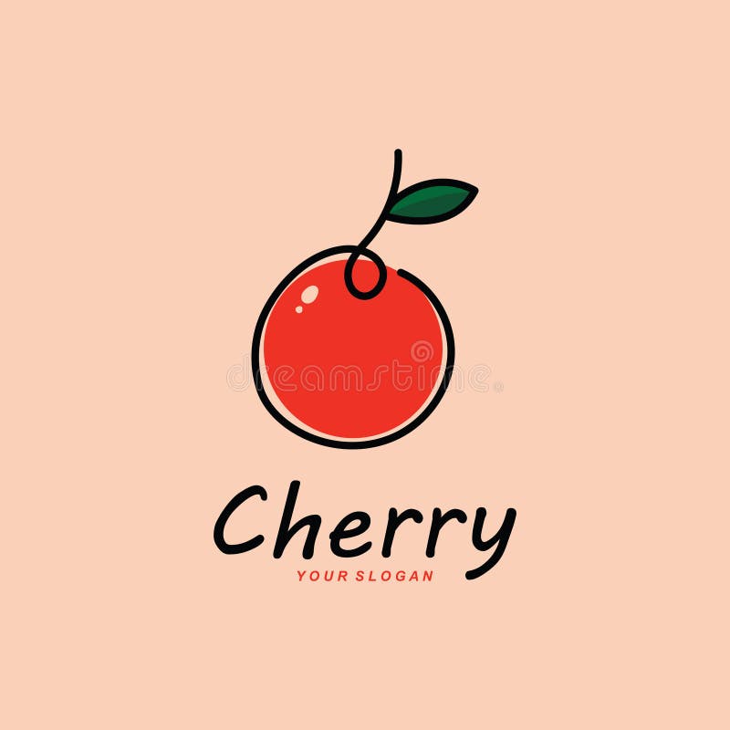 Cherry Fruit Logo Template. Vector Illustration Cherries Symbol Stock ...