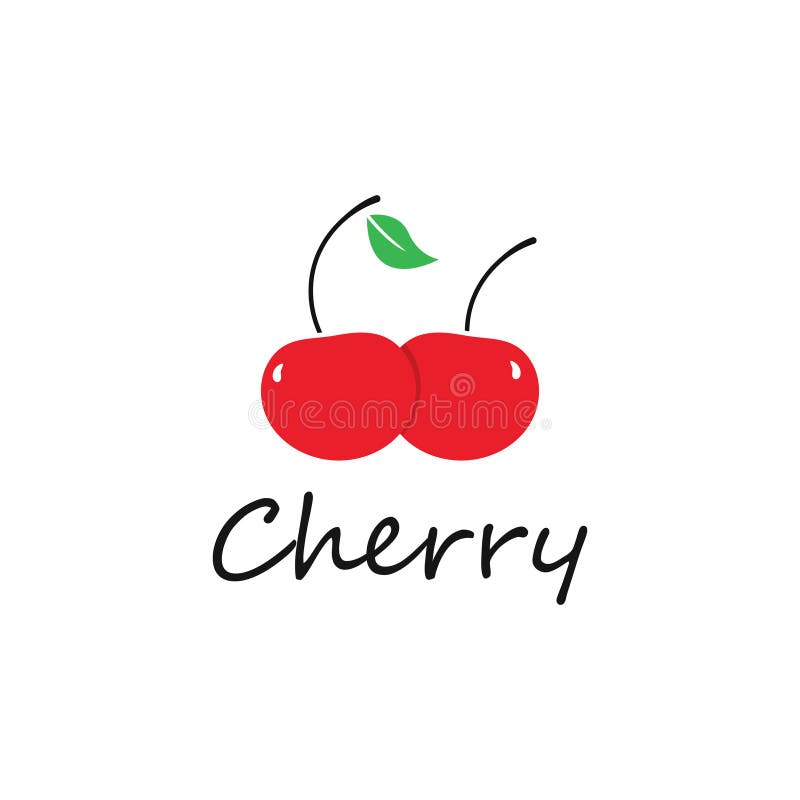Cherry Fruit Logo Template. Vector Illustration Cherries Symbol Stock ...