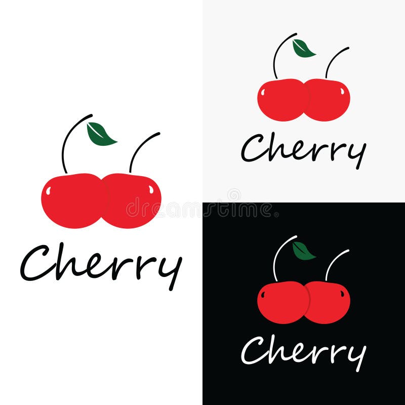 Cherry Fruit Logo Template. Vector Illustration Cherries Symbol Stock ...