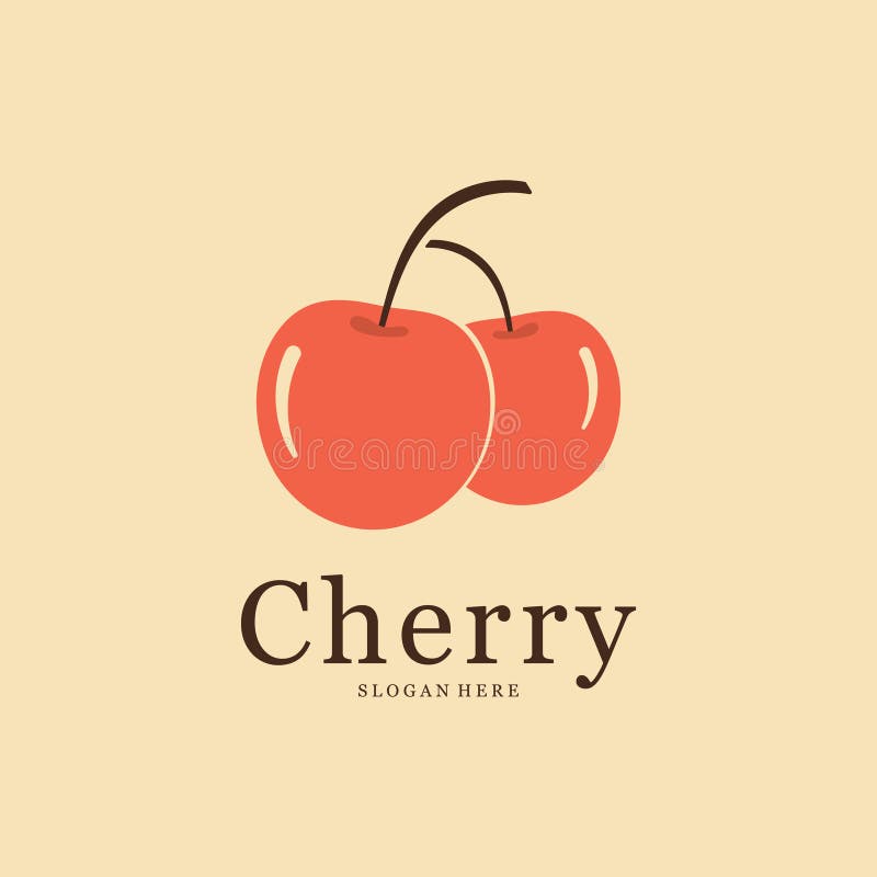 Cherry Fruit Logo Template. Vector Illustration Cherries Symbol Stock ...