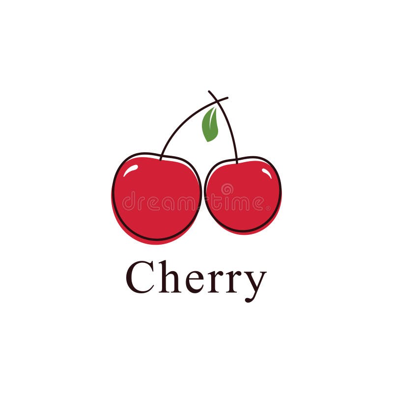 Cherry Fruit Logo Template. Vector Illustration Cherries Symbol Stock ...