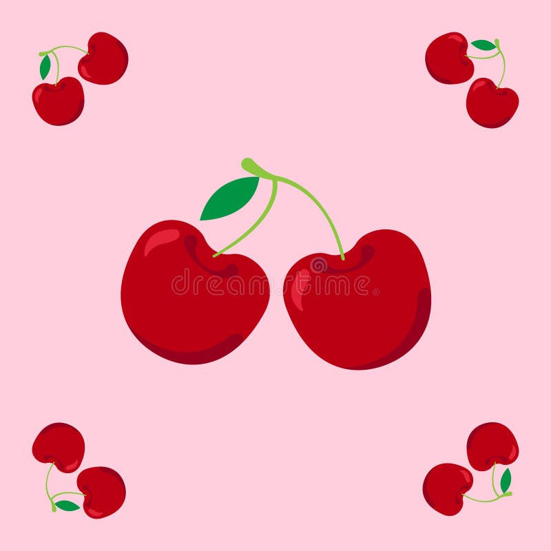 Cherry Fruit Seamless for Pattern Fabric, Simple Cherry Fruit Cute ...