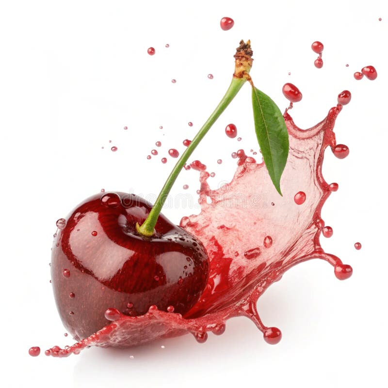 Cherry Fruit with Splash Isolated on Transparent Background Stock ...