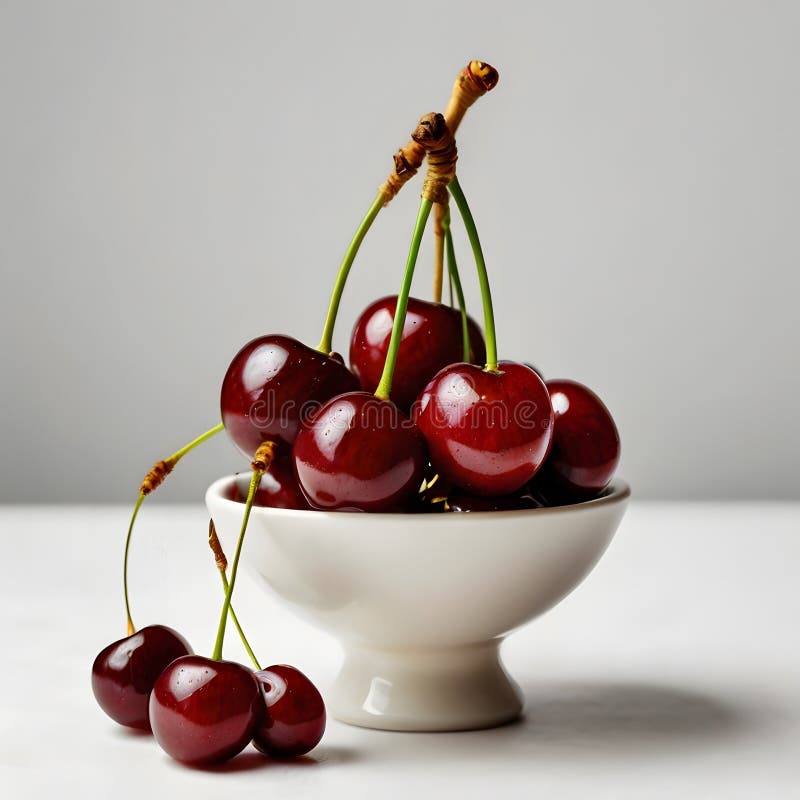 Cherry Fruit Still Life Minimalist Avatar Images on White Backgrounds ...