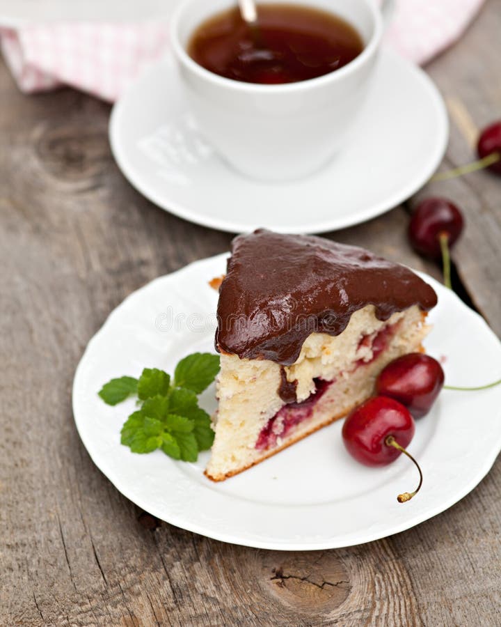 Cherry fruits cake stock photo. Image of cream, luxury - 32023854