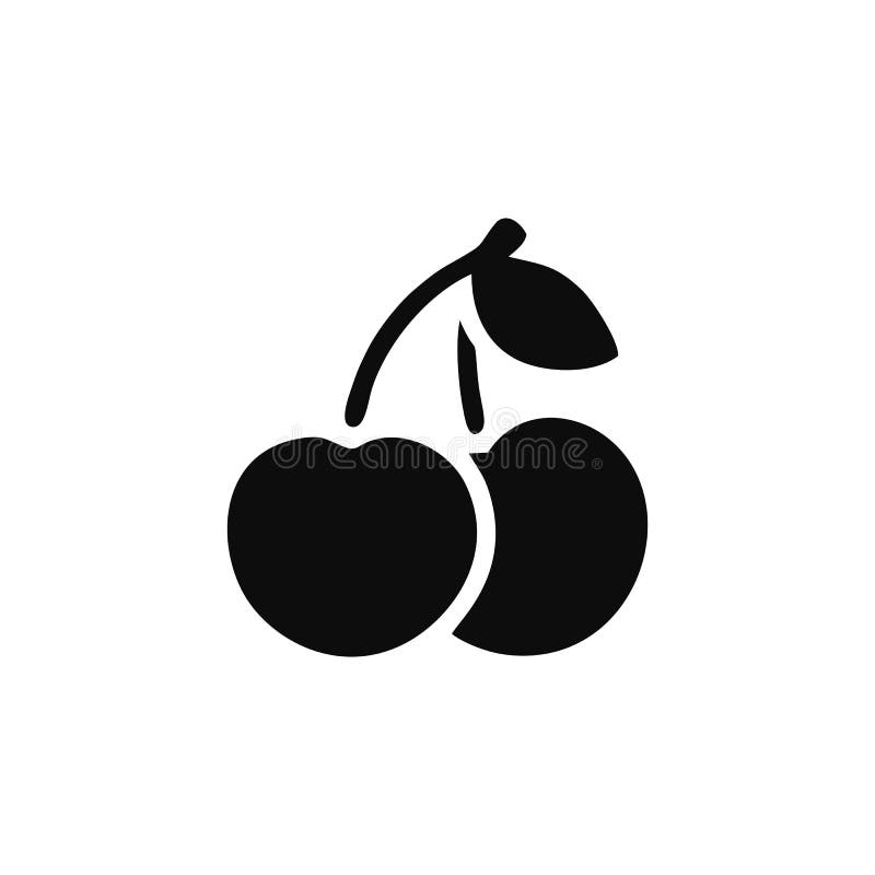 Cherry fruits vector icon. stock vector. Illustration of simple - 258270330