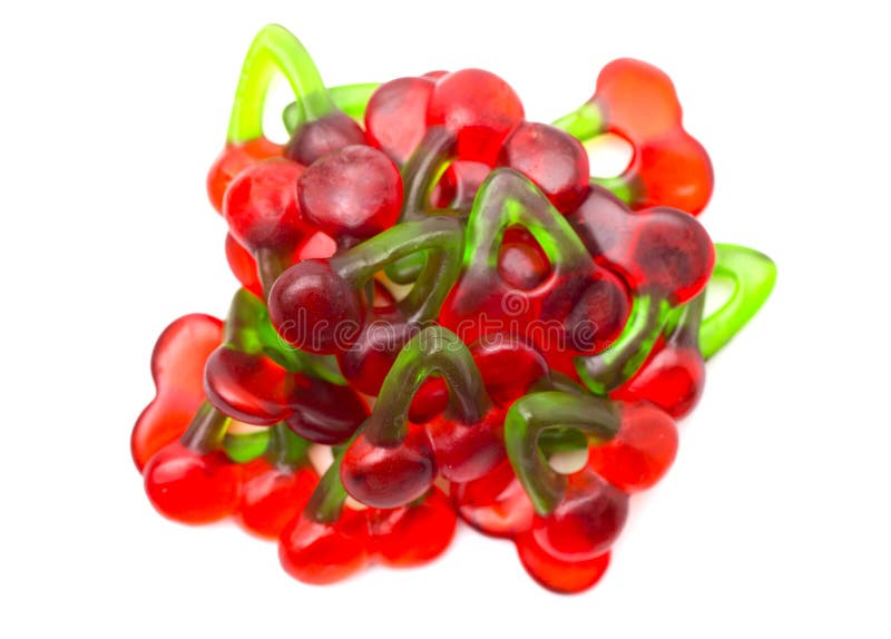 Red Cherry Gummies stock image. Image of stem, pile - 120581119