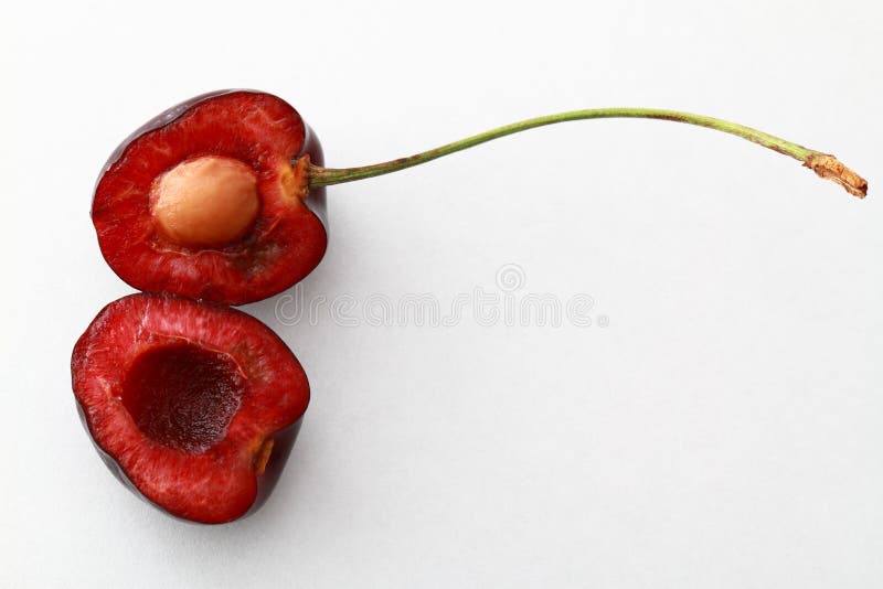 Cherry Half stock photo. Image of studio, curve, flesh - 20694074