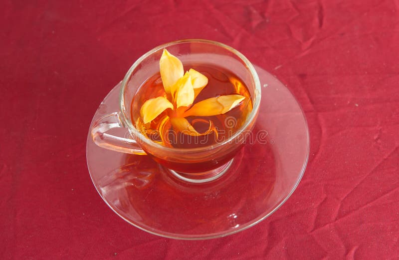 Cherry hot herbal tea. stock image. Image of closeup - 61255825