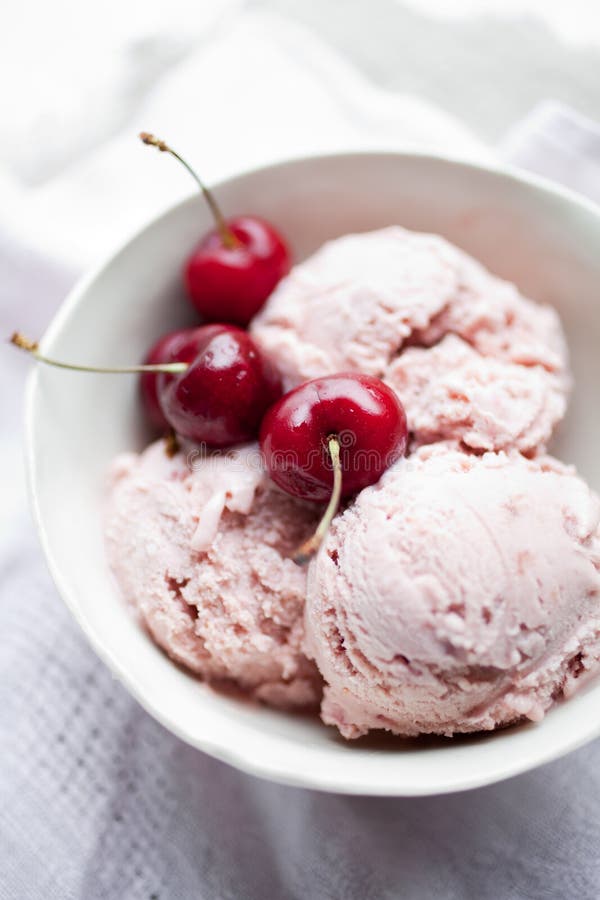 Cherry ice cream stock photo. Image of food, close, cold - 55868120