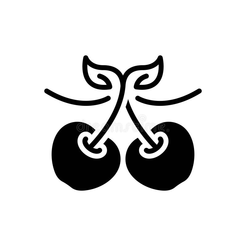 Black Solid Icon for Cherry, Cerise and Juicy Stock Vector ...