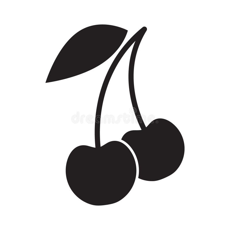 Cherry Icon. Cherry Sign Vector Stock Illustration - Illustration of ...