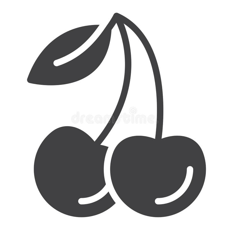 Cherry Icon , Filled Flat Sign Stock Illustration - Illustration of ...