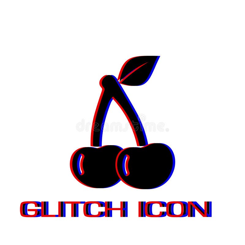 Cherry icon flat stock vector. Illustration of label - 154852334