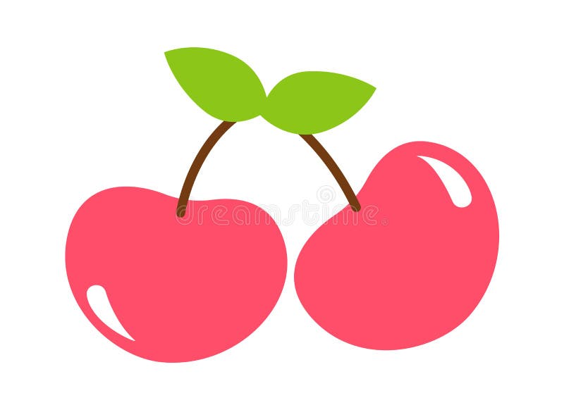Cherry Icon Fresh Fruits Icon Stock Vector - Illustration of pink ...