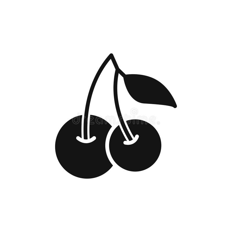Cherry Icon Isolated on White Background Stock Vector - Illustration of ...
