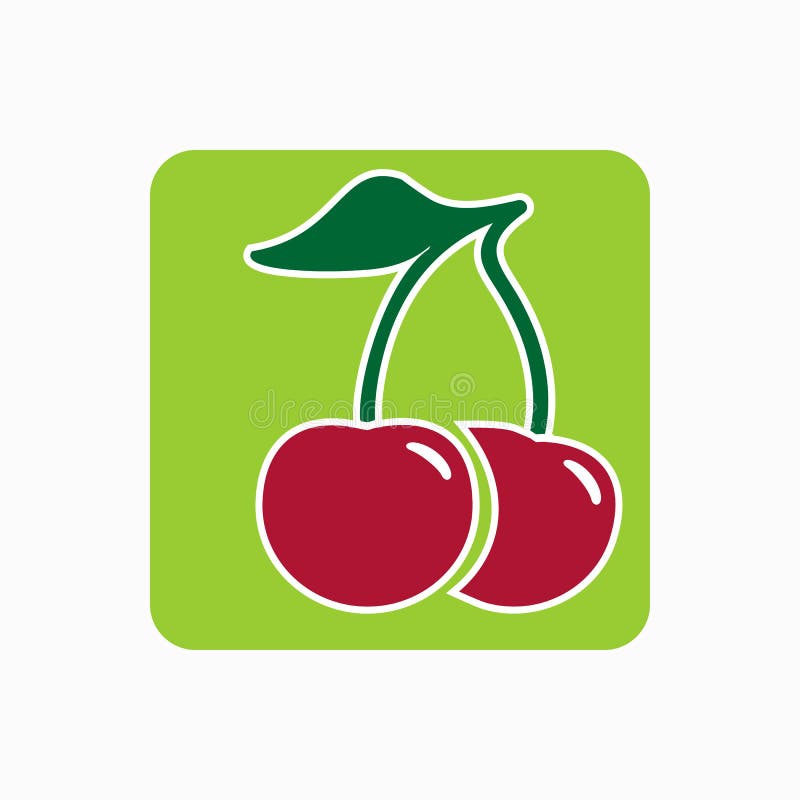 Cherry Icon Simple Flat Vector Illustration. Fresh Cherry Sign Stock ...