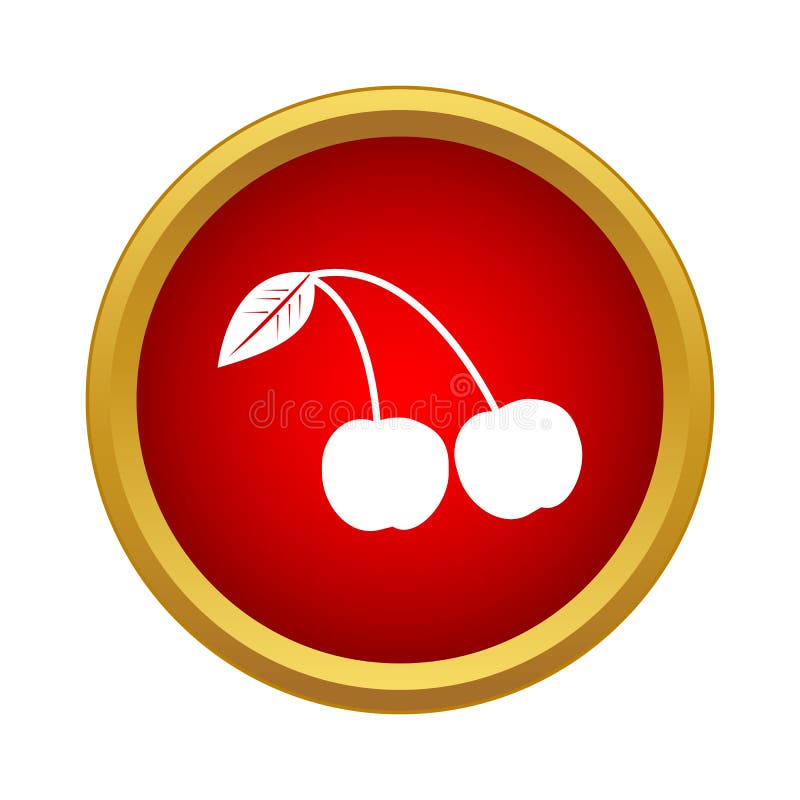 Cherry Icon in Simple Style Stock Vector - Illustration of berry, icon ...