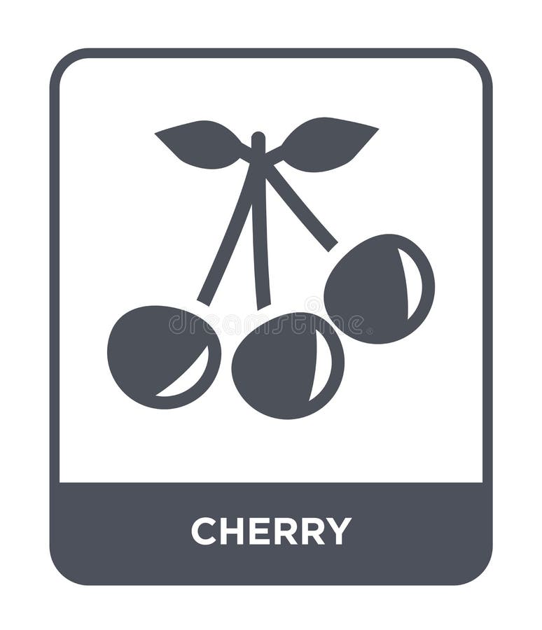 Cherry Icon in Trendy Design Style. Cherry Icon Isolated on White ...