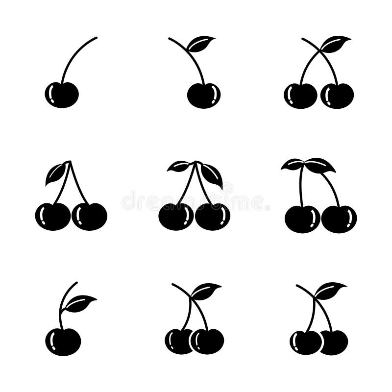 Cherry Icon Vector Design Template Stock Illustration - Illustration of ...
