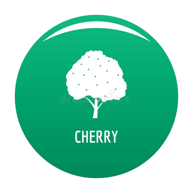 Cherry icon vector green stock vector. Illustration of large - 135095864
