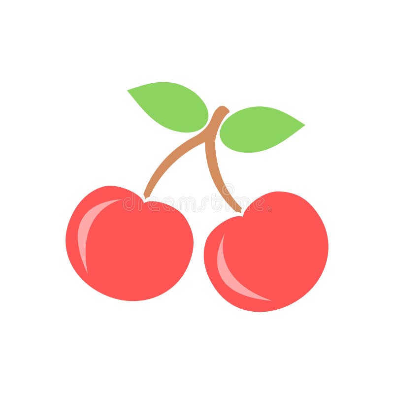 Cherry Icon Simple Flat Vector Illustration. Fresh Cherry Sign Stock ...
