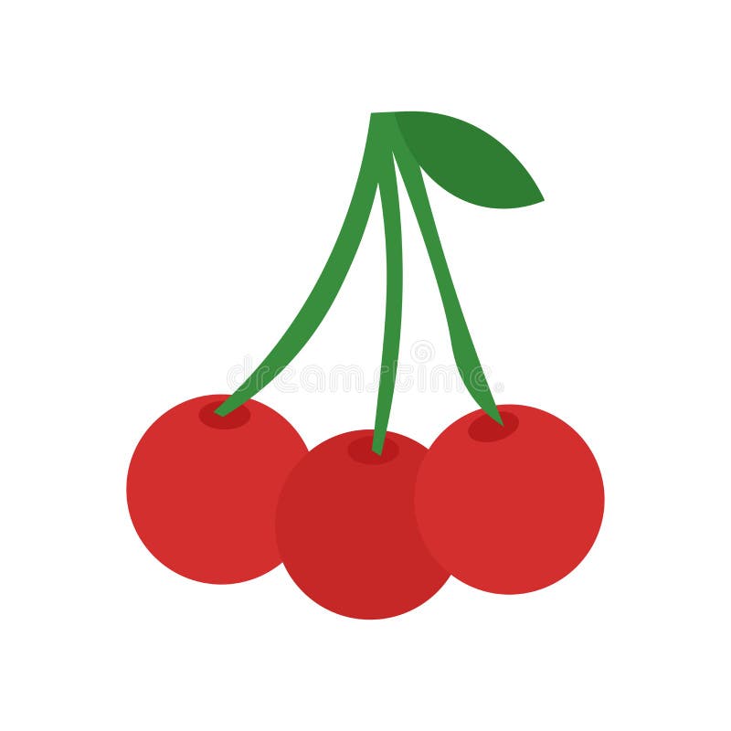 Cherry Icon Vector Sign And Symbol Isolated On White Background, Cherry ...