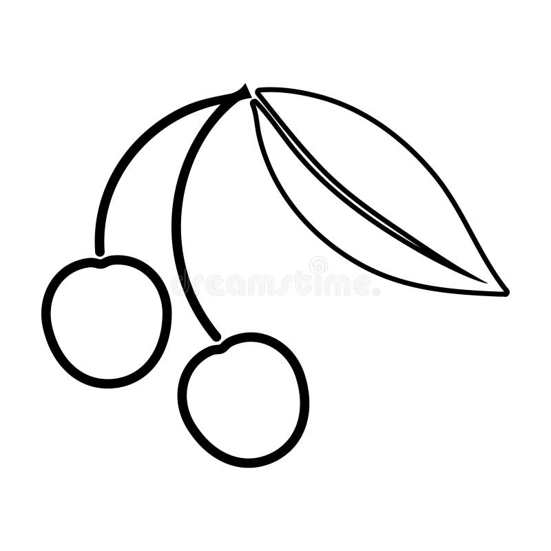 Cherry Minimalistic Vector Icon Outline Style Stock Vector ...