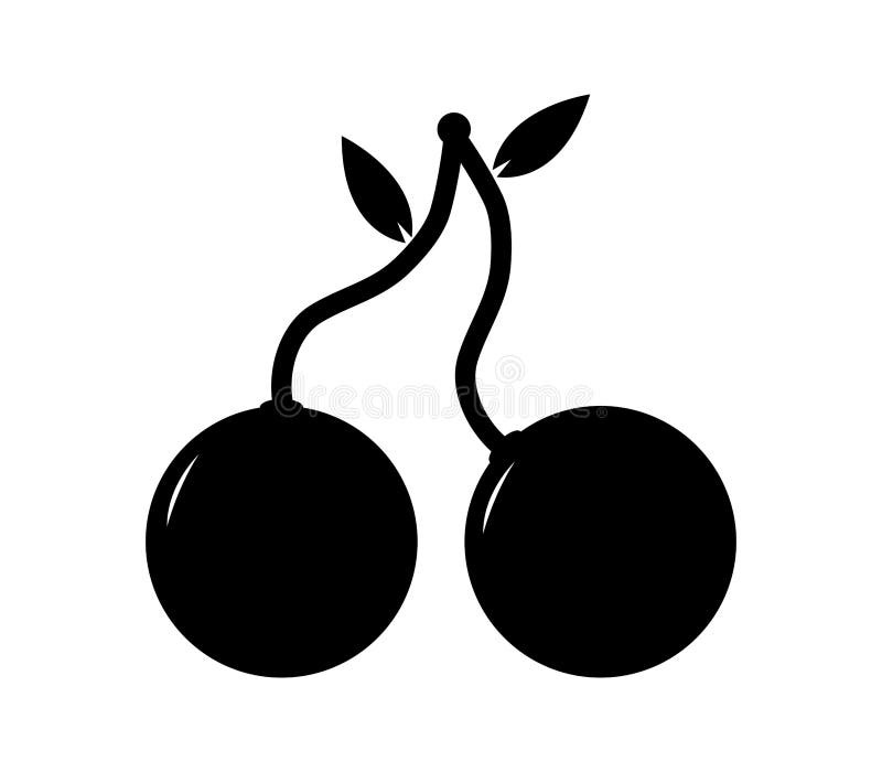 Cherry icon stock illustration. Illustration of macro - 114360292