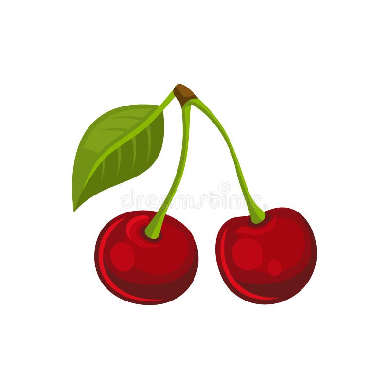 Cherry Icon Simple Flat Vector Illustration. Fresh Cherry Sign Stock ...