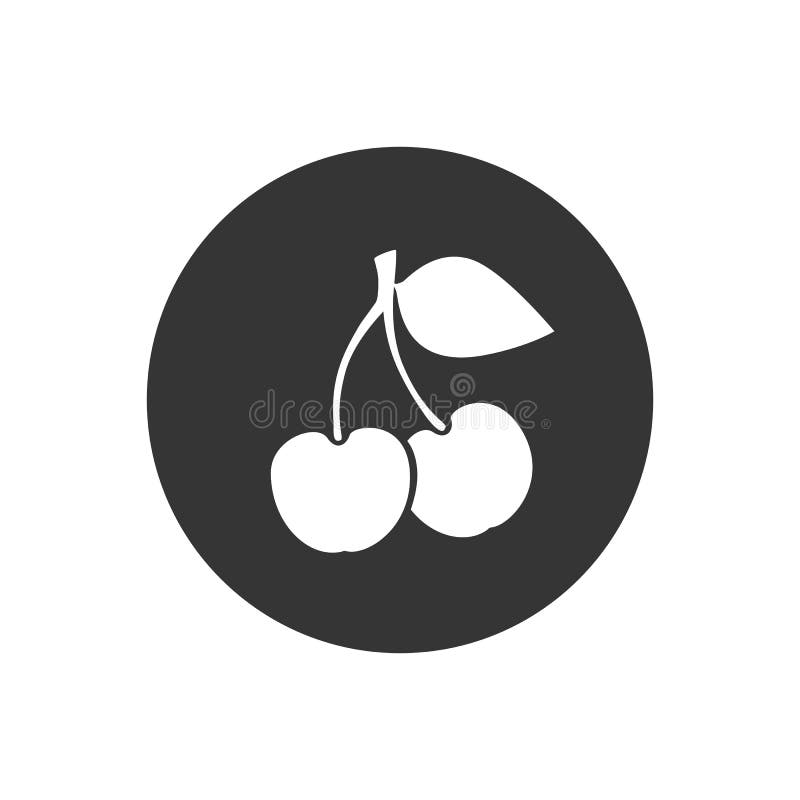 Cherry Icon on White. Vector Illustration Flat Style Stock Vector ...