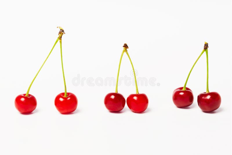 Cherry Berries in Different Types on a White Background Stock Photo ...