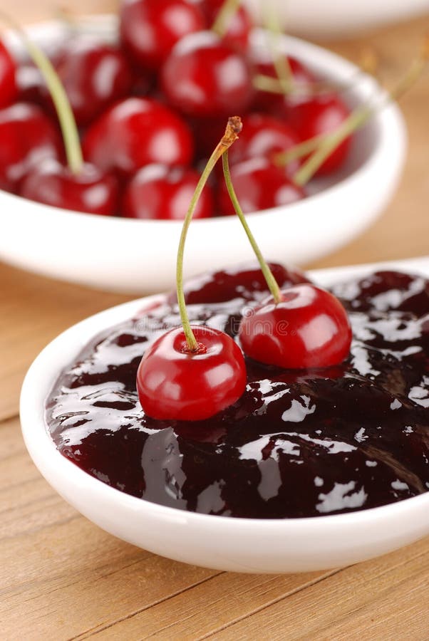 Cherry jam stock photo. Image of wood, fruit, food, vitamins - 26129864
