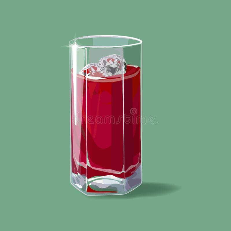Cherry Juice. a Glass of Cherry Juice and Ice. Vector Stock ...