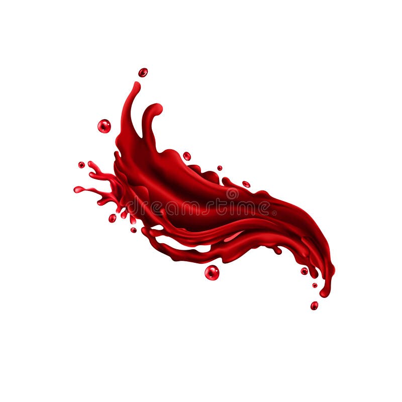 Cherry Juice Splash on a White Background Stock Illustration ...