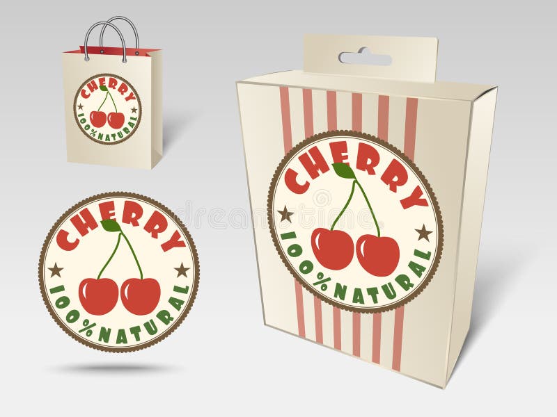 Cherry labels stock illustration. Illustration of freshness - 58749518