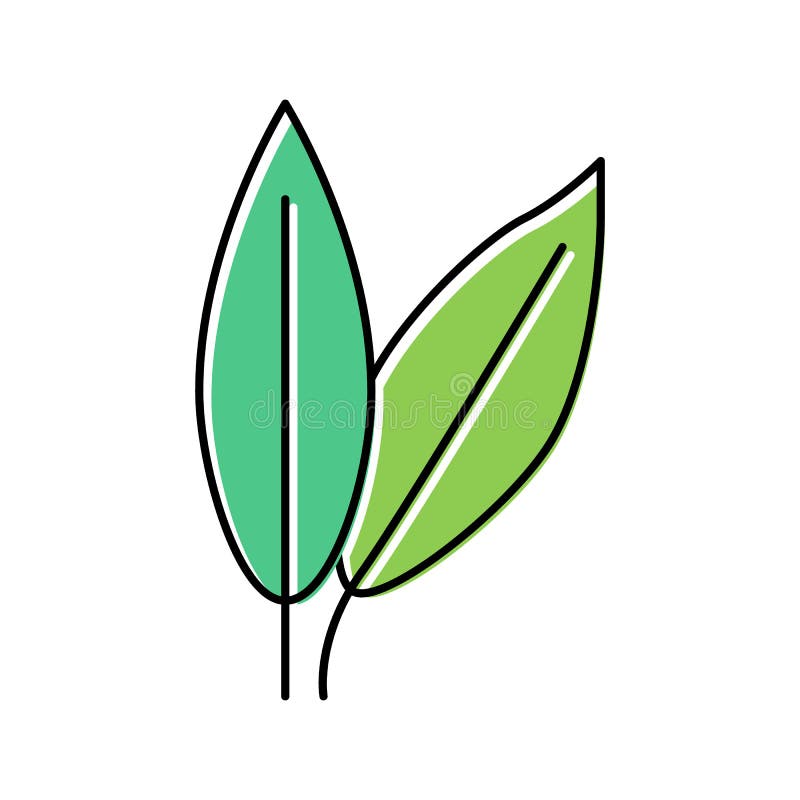 Cherry Leaf Color Icon Vector Illustration Stock Vector - Illustration ...