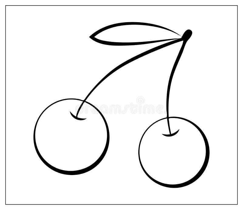 Cherry Line Icon, Outline Vector Sign, Linear Pictogram Isolated on ... Cherry Line Icon, Outline Vector Sign, Linear Pictogram Isolated on ...