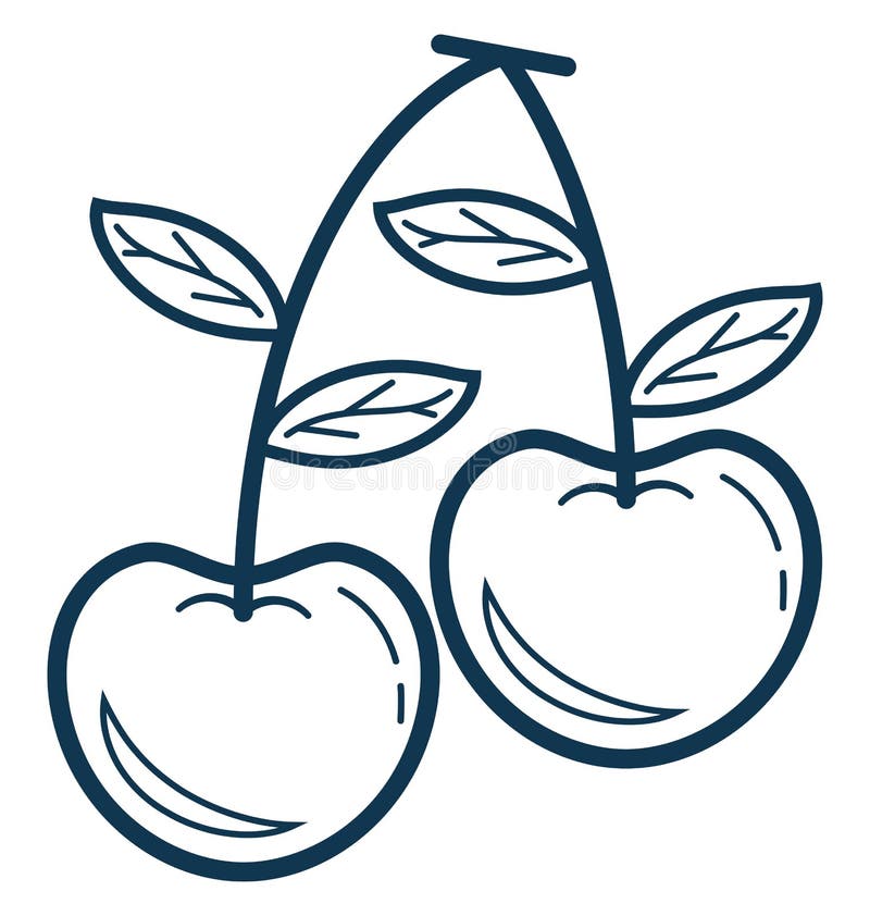 Cherry Line Vector Isolated Icon Customized and Editable Stock Vector ...