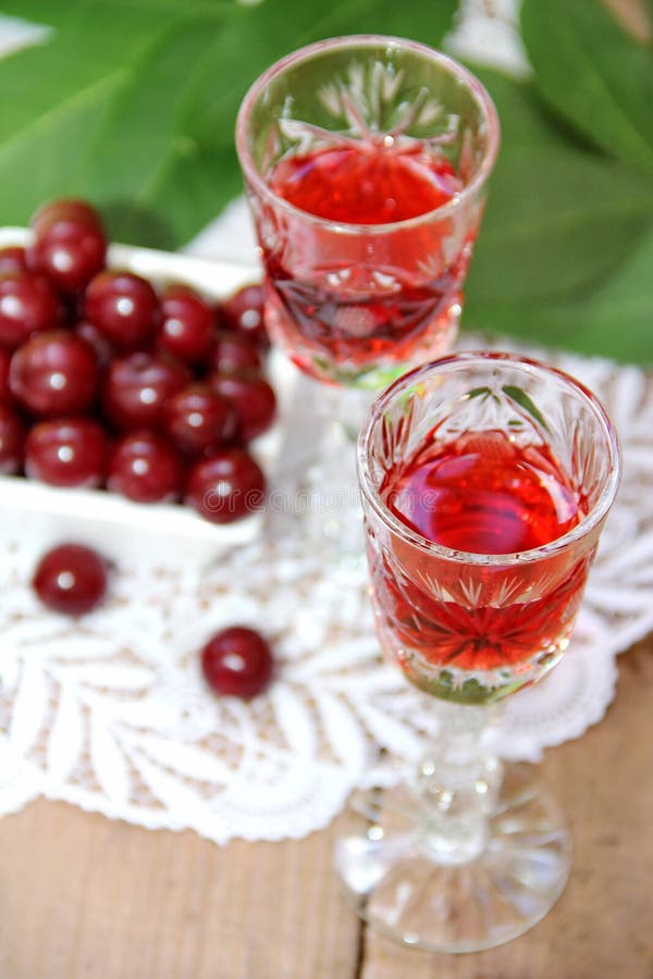 Cherry liqueur stock photo. Image of party, liqueur, fruit - 42410122