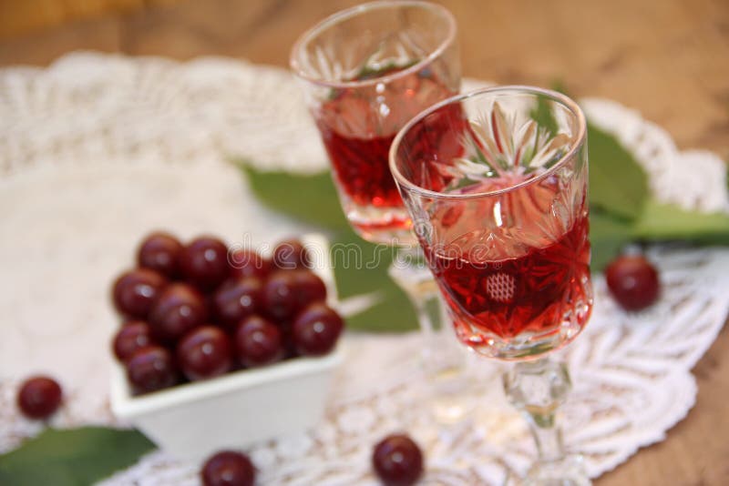 Cherry liqueur stock image. Image of glass, wine, berry - 42410131