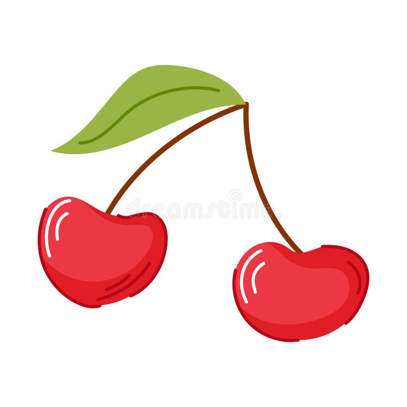 Cherry Logo in Flat Style Isolated on a White Background. Stock ...