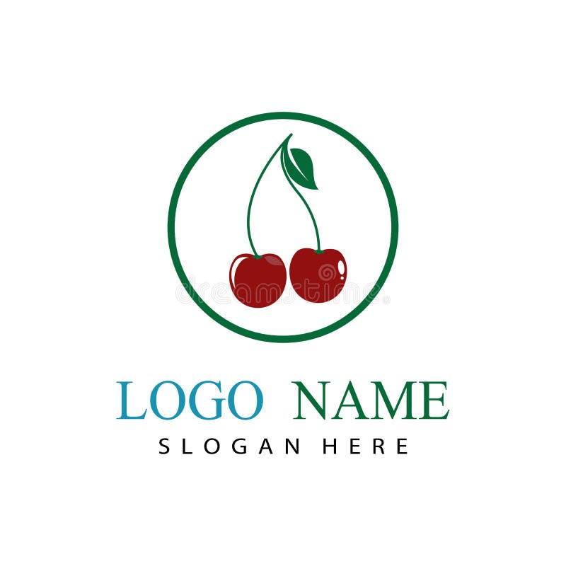 Cherry Logo Template Design Illustration Stock Vector - Illustration of ...