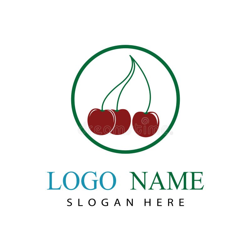 Cherry Logo Template Design Illustration Stock Vector - Illustration of ...